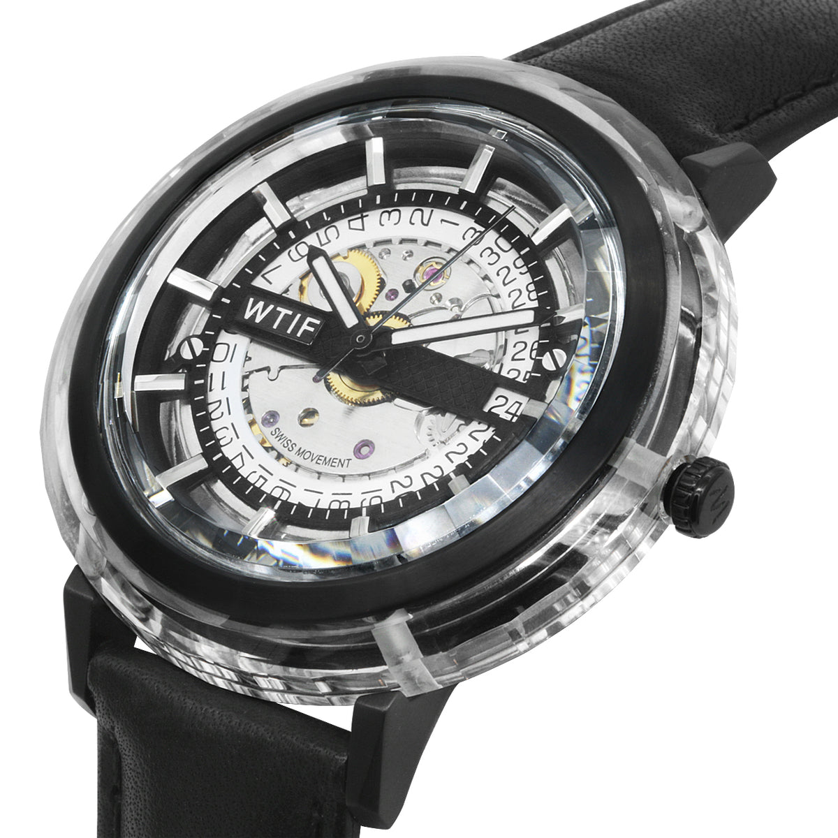 Sapphire Crystal Case Watch Black / Black – WTIF